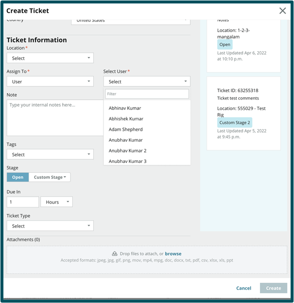 Assigning Manual Tickets directly to Users