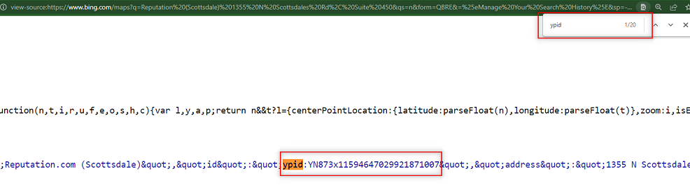 How to find Bing URLs
