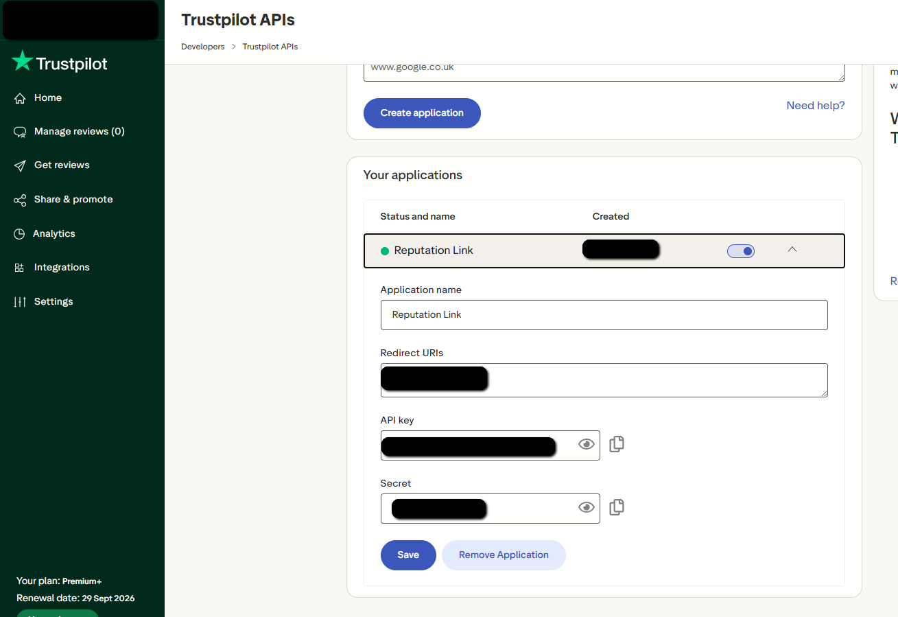 How to obtain Trustpilot information needed to activate the Source